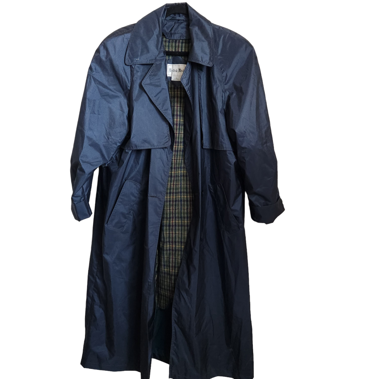 Vintage British Mist Womens Trench Rain Coat Navy Blu… - Gem