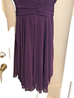Liang Liang Ladies XL Faux Wrap Dress Purple Flowing Hem Cap Sleeves ...