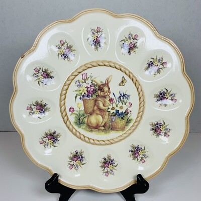 Cracker Barrel Easter Treasures Deviled Egg Plate, Easter Bunny ...