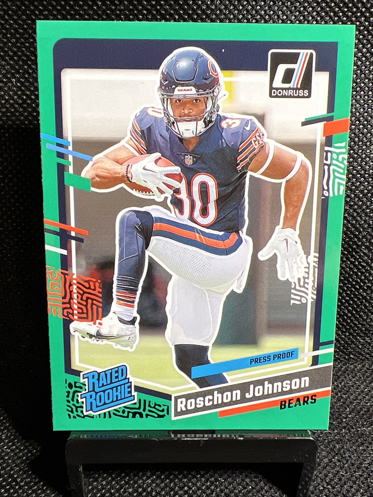 2023 Donruss Roschon Johnson #314 Rated Rookie Green Press Proof Bears ...
