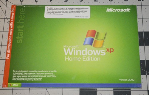 Microsoft Windows XP Home Edition SEALED Version 2002 - NO PRODUCT KEY ...