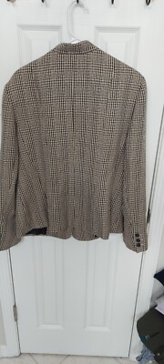 John Meyer Collection Biege Plaid Blazer Jacket Size 16 Lined Long ...