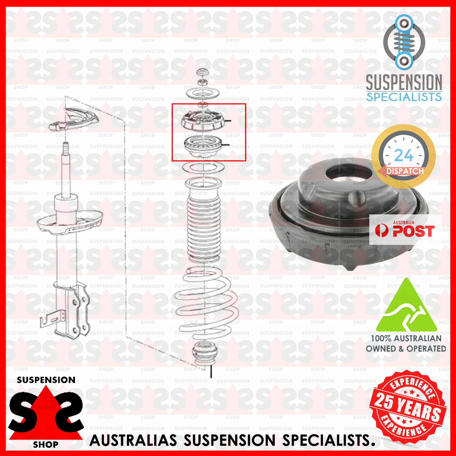 Front Axle Suspension Strut Support Mount Suit OPEL Astra 1.6 Turbo (68 ...