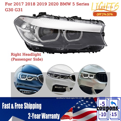 Right Passenger Side Headlight For 2017 2018-2020 BMW 5 Series G30 530i ...