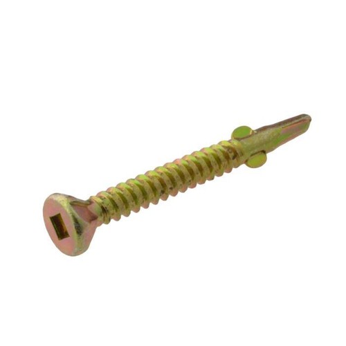 Pack of 1000 Zinc Yellow 10g-16 x 50mm Countersunk Wing Metal Self ...