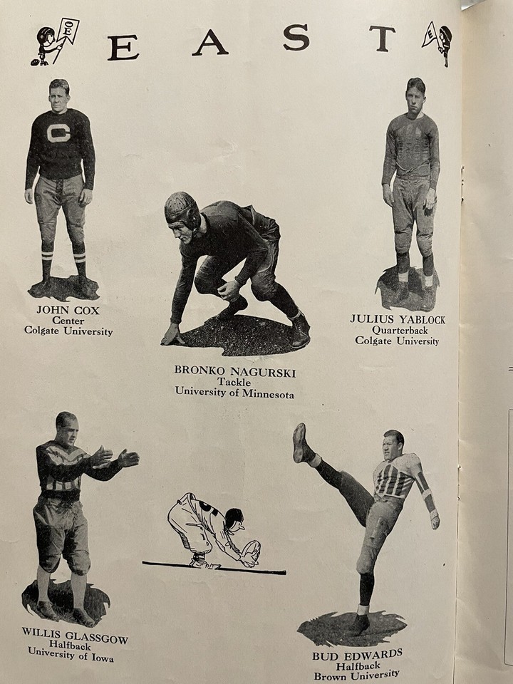 1930 East West Shrine football program (Dutch Clark Bronko Nagurski Roy ...