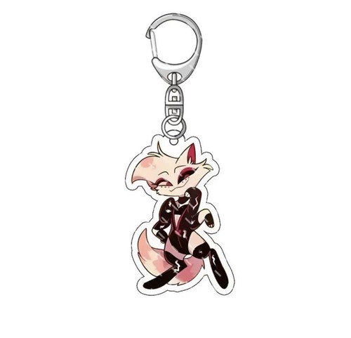 Hazbin Hotel Angel Dust Acrylic Keychain Cat Design Collectible ...