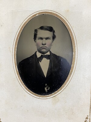 Antique Victorian Tintype Photo Angry Young Man w/ Unibrow | eBay