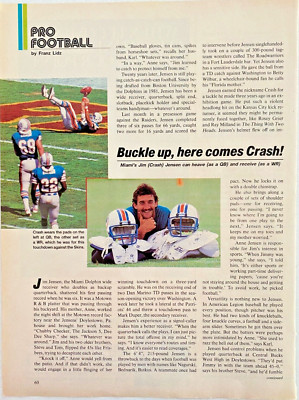 Miami Dolphins Jim (Crash) Jensen 1982 Vintage Magazine Photo | eBay