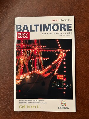 Vintage Baltimore Official Visitors' Guide 2006-2007 Harbor Maryland ...