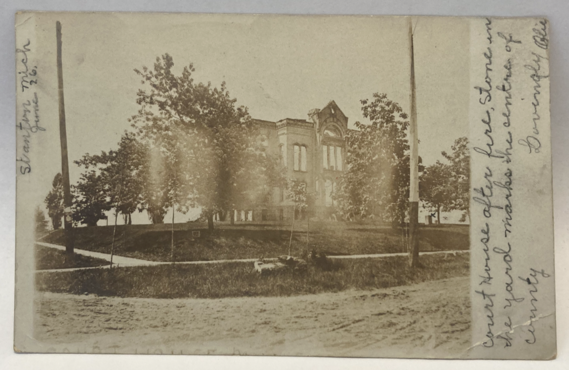 RPPC Montcalm County Court House, After the Fire, Stanton Michigan MI ...