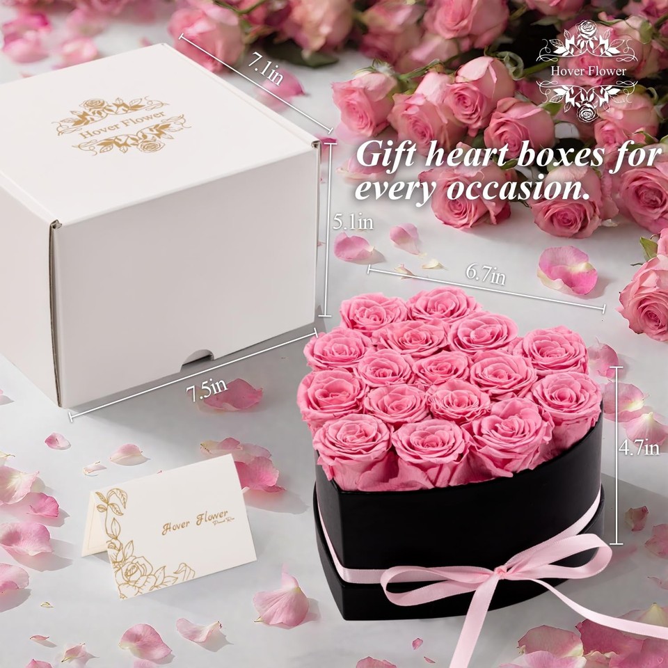 Forver Preserved Roses in a Box, Flowers for Her,Eternal Roses ...