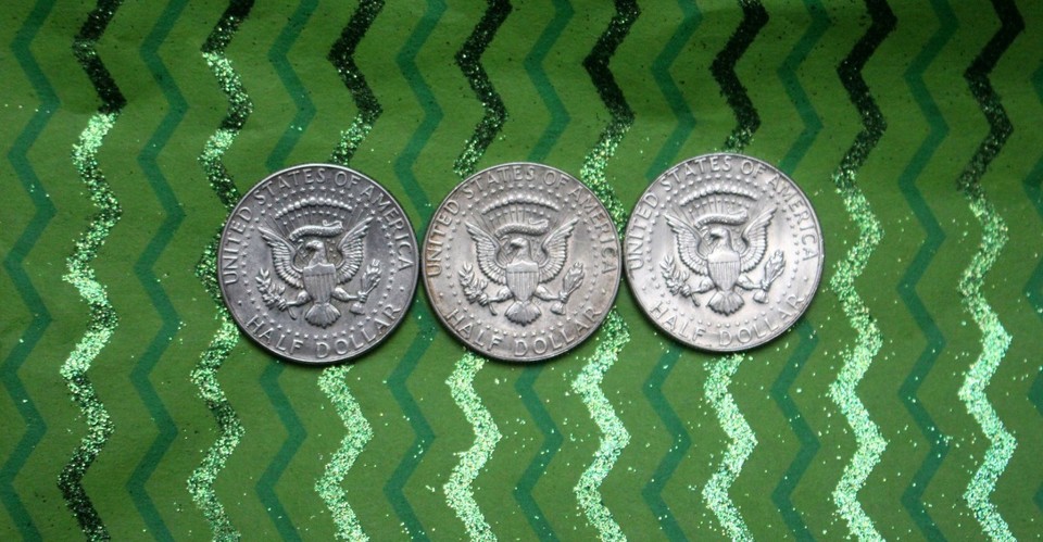 JFK Kennedy Half Dollar Silver 50c U.S. Coins 1969, 1968, 1969 Lot Of 3 ...