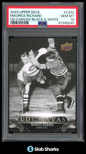 2023 UPPER DECK #C242 MAURICE RICHARD UD CANVAS BLACK & WHITE PSA 10 | eBay