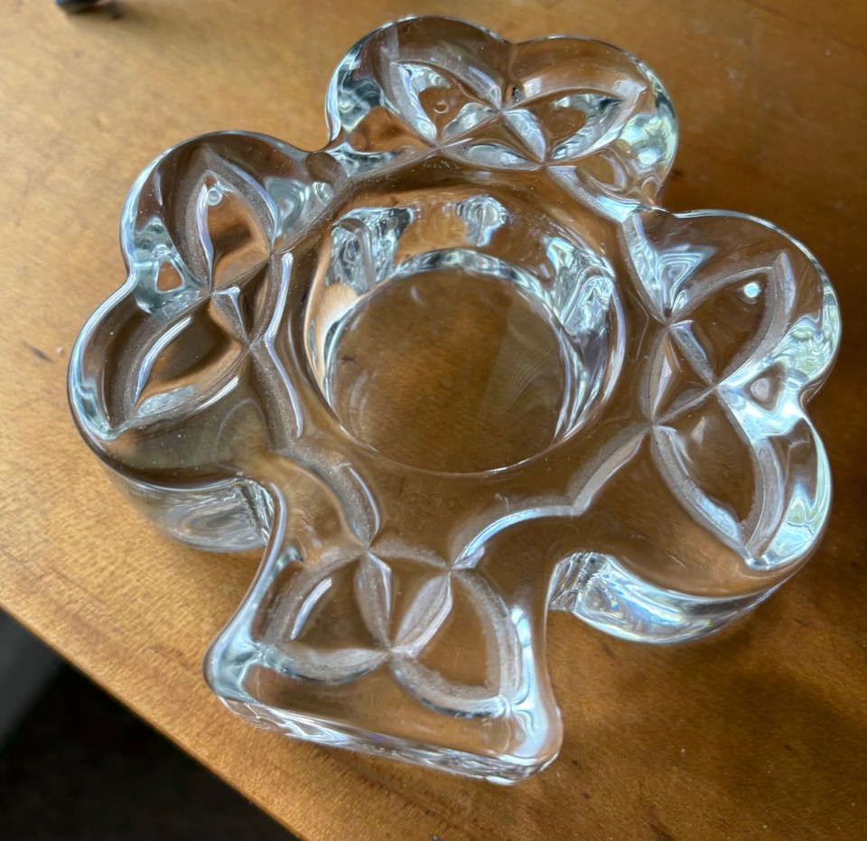 Cashs Crystal Celtic Shamrock Votive Candle Holder Made in Ireland 4 ...
