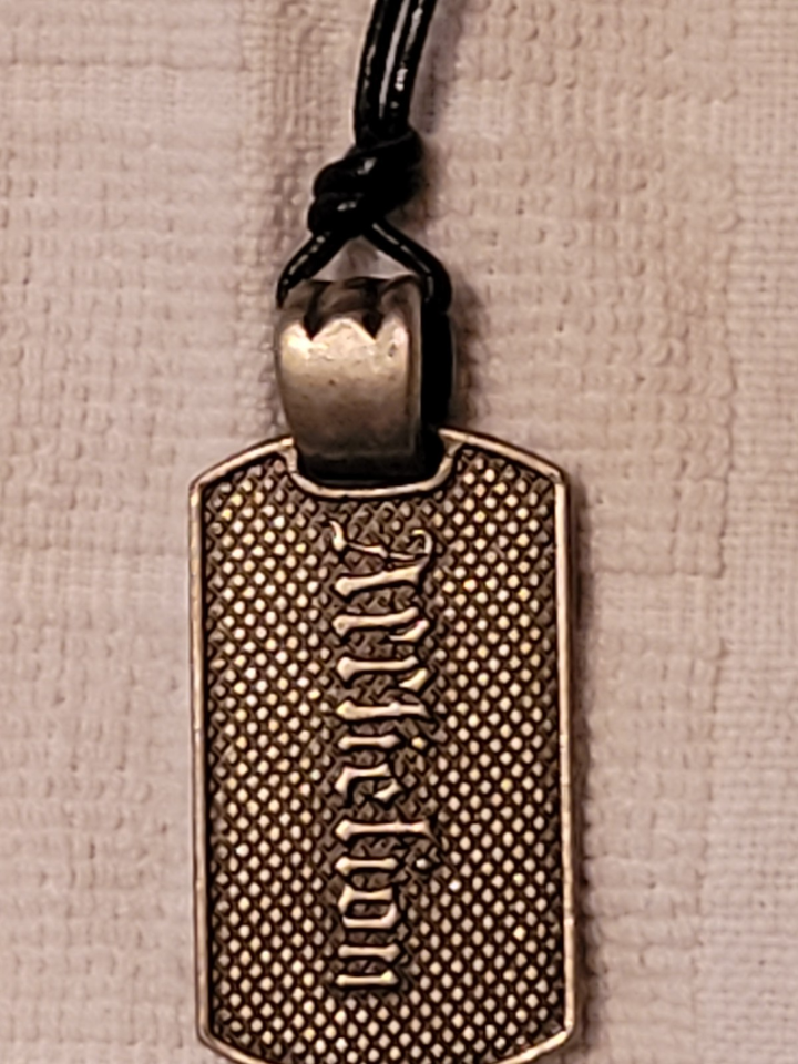 AFFLICTION Oxidized Silver Skull Dog Tag Necklace & Pendant | eBay