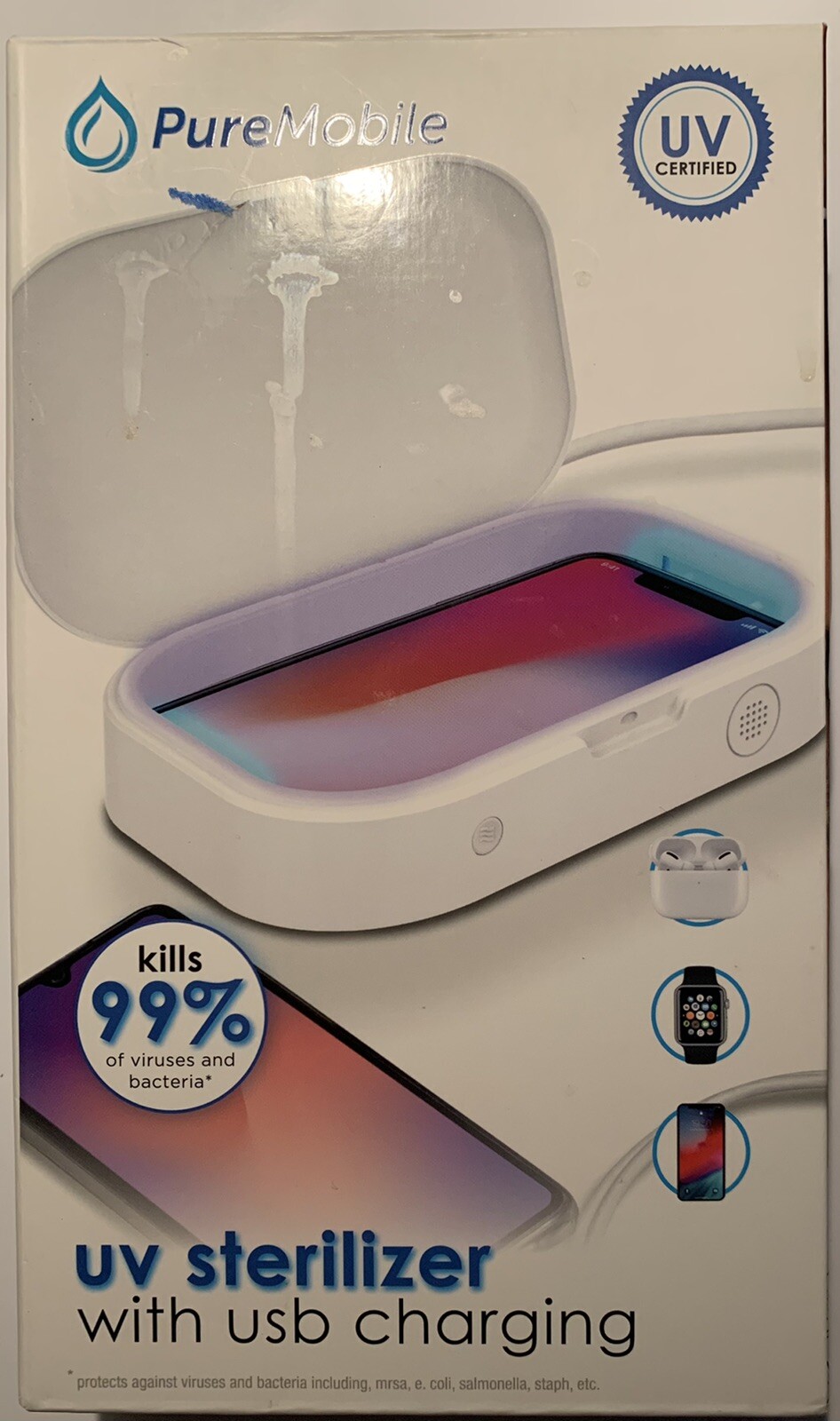 Vivitar Pure Mobile UV Sterilizer With USB Charging (VPUR1014-WHT) | eBay