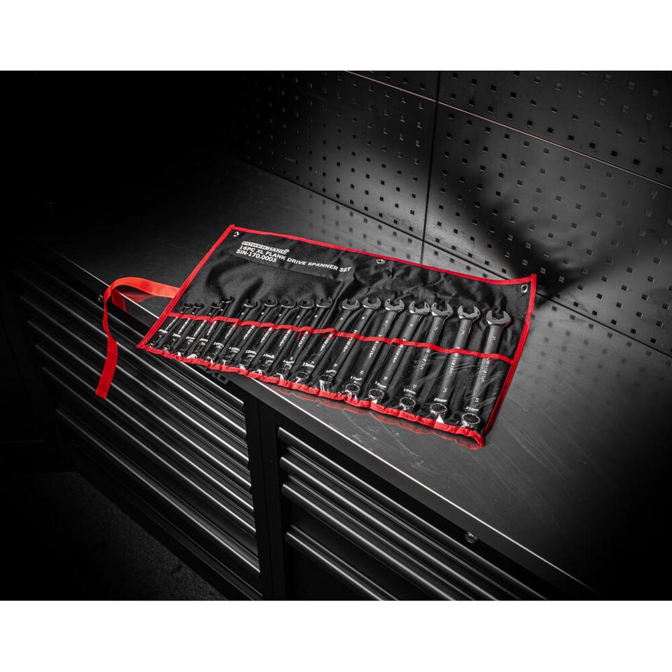 Extra Long Spanner Set 6-21mm Flank Drive 16 Piece Powerhand in a ...