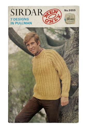 Sirdar Men Only 7 Designs in Pullman Sweaters Cardigans Vintage Knit ...