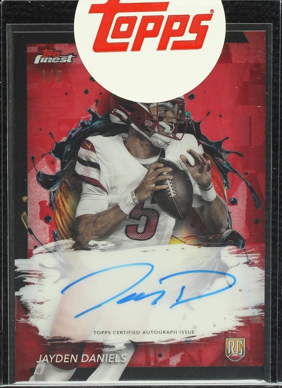 2024 Topps Finest - Rookie Finest Autographs Jayden Daniels #RFA-JD Red ...