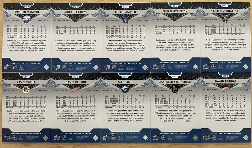 Lot (10) Upper Deck Extended Series Retro Black Diamond Inserts $35 ...