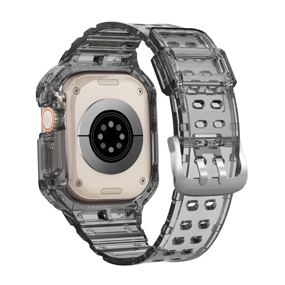 For Apple Watch Ultra 3 2 49mm iWatch Clear TPU Sport Band Strap ...