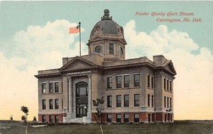 F94/ Carrington North Dakota Postcard c1910 Foster County Court House ...