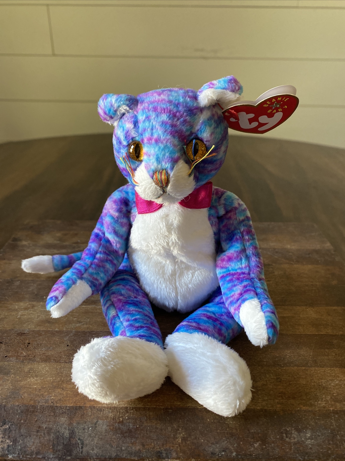 Ty Kooky Cat Beanie Baby Plush 2001 Multi Color Beanbag Stuffed Animal ...