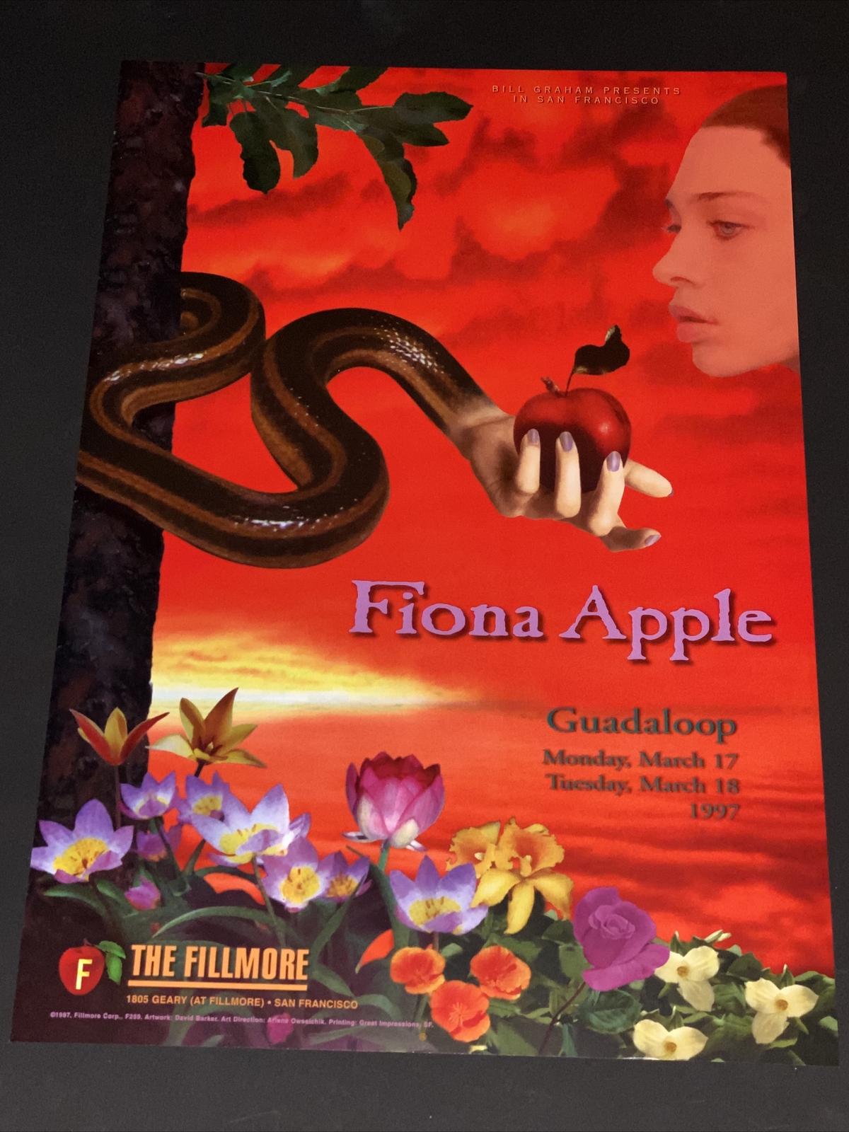 Fiona Apple Garden of Eden Original Concert Poster 1997 San Francisco ...