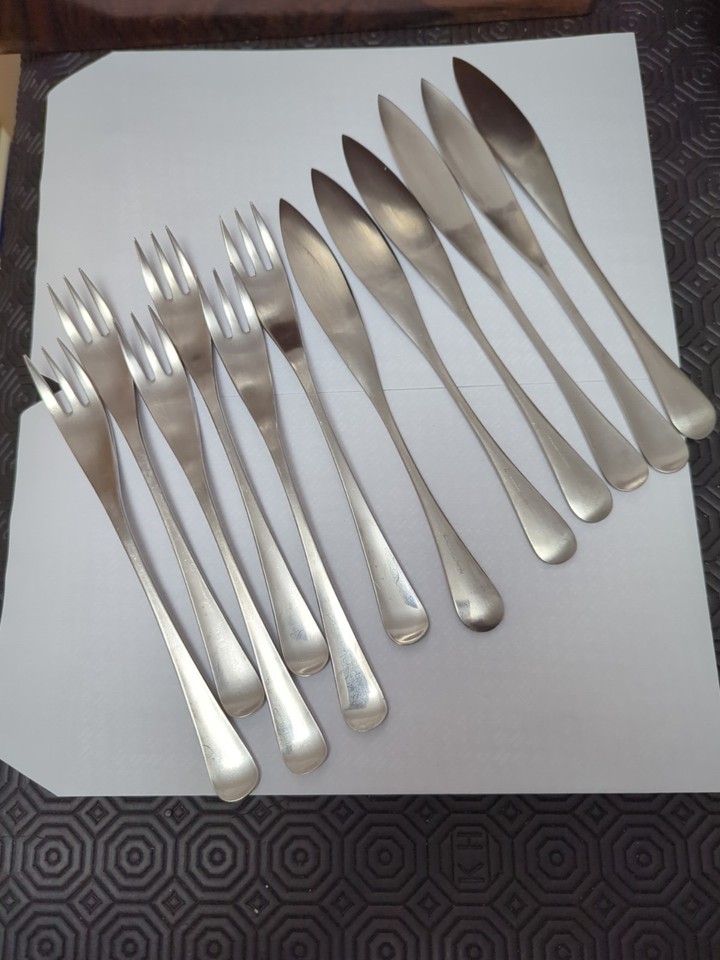 Boxed Old Hall Alveston 6 Fish Knives And Forks Stainless Steel | eBay UK