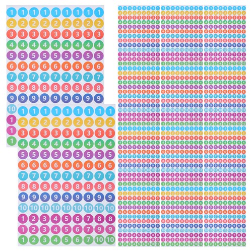 50 Sheet Consecutive Number Stickers Color-coding Removable Labels | eBay Australia