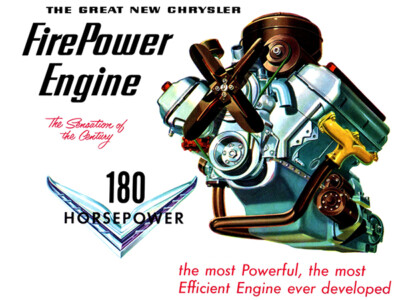 1951 Chrysler Fire Power Engine - 180 HP - Promotional Advertising ...