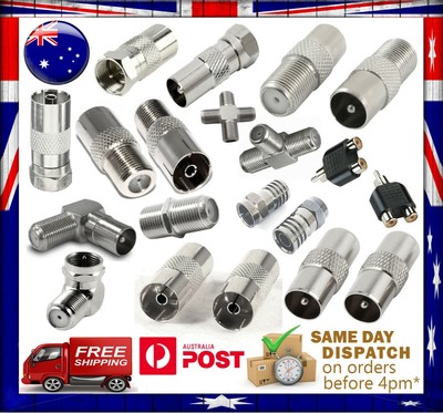 TV Video Audio Coaxial Cable Connectors Adapters - TV Antenna Cable ...
