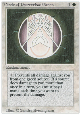 MTG Magic the Gathering Circle of Protection: Green (11/306) Revised ...