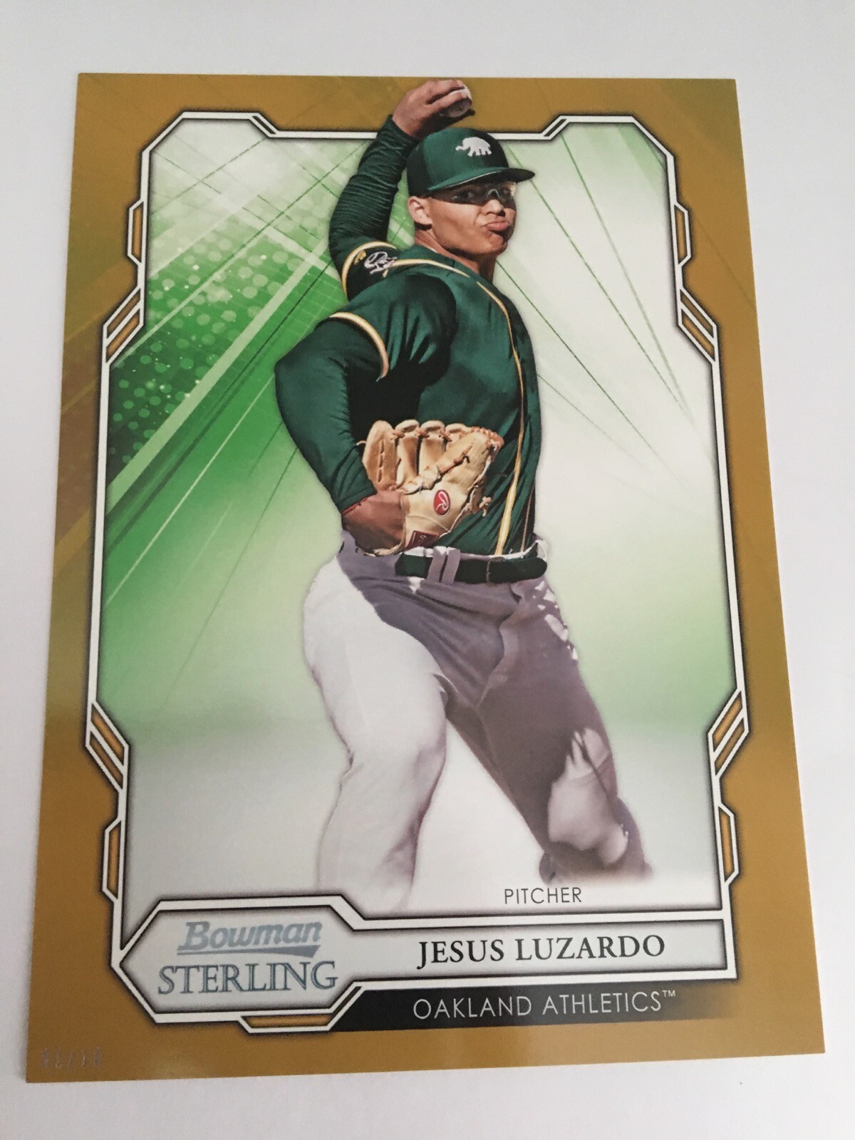 2019 Bowman Sterling Jumbo 5x7 Jesus Lazardo A's 8 Gold 05/10 | eBay