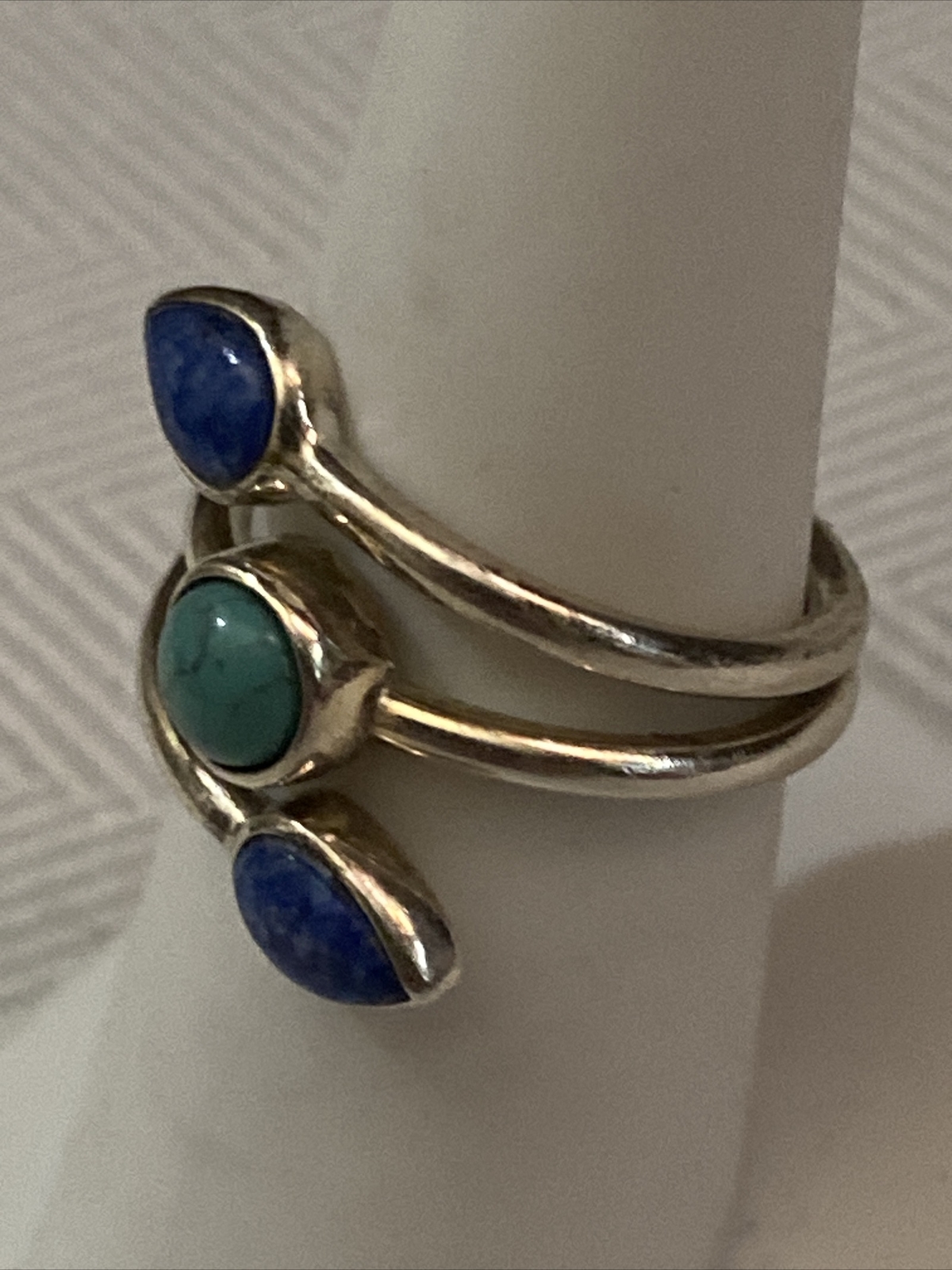 Whitney Kelly Beautiful Sterling Lapis Turquoise Wrap… - Gem