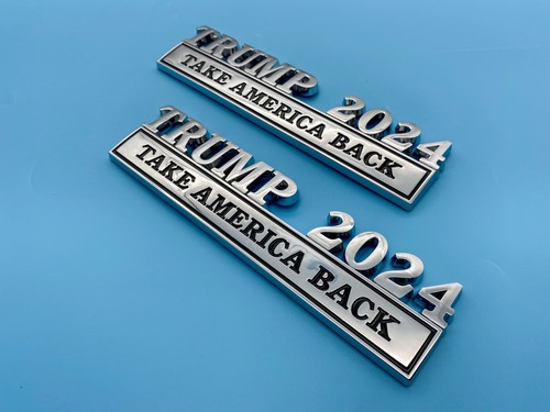 2Pc Trump 2024 Taking America Back MAGA Emblem 3D Badge Door Fender ...