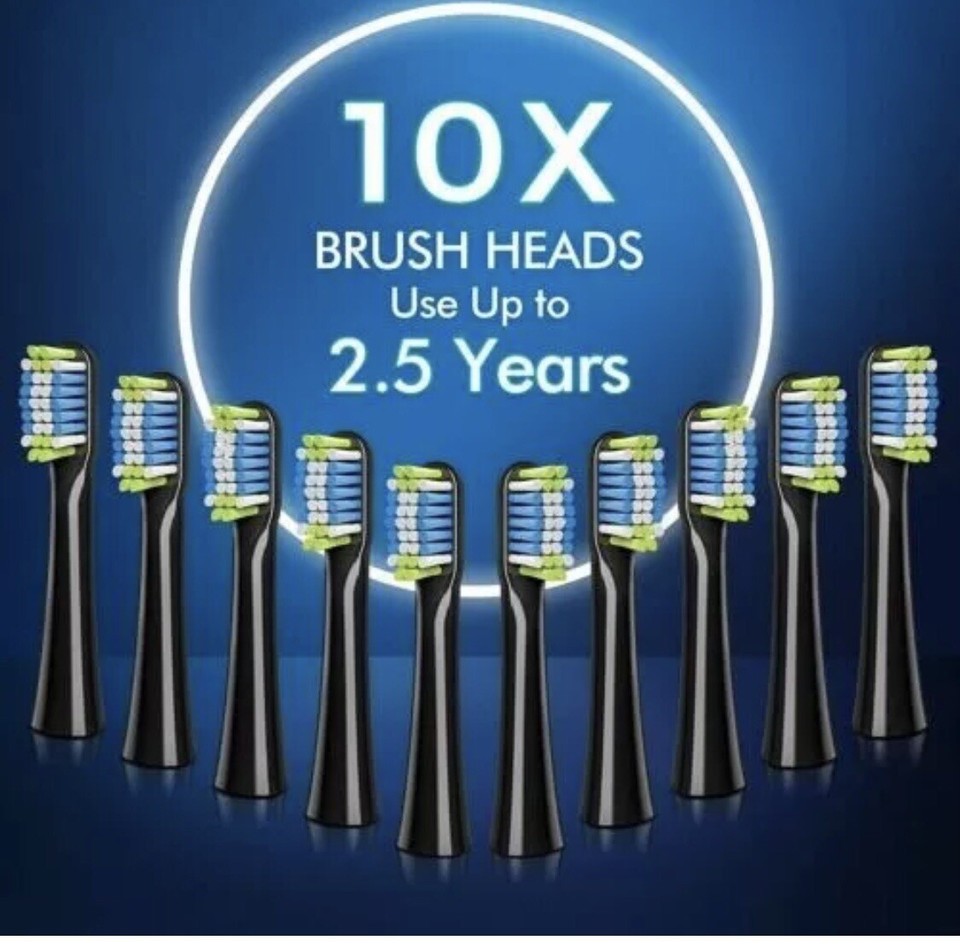 Electric Toothbrush Oral Clean Modes Sonic 10 DuPont Brush Heads 40000 ...