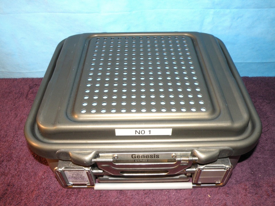 Genesis CD1-4B Sterilization Container 12x11x4, with filter holders and ...