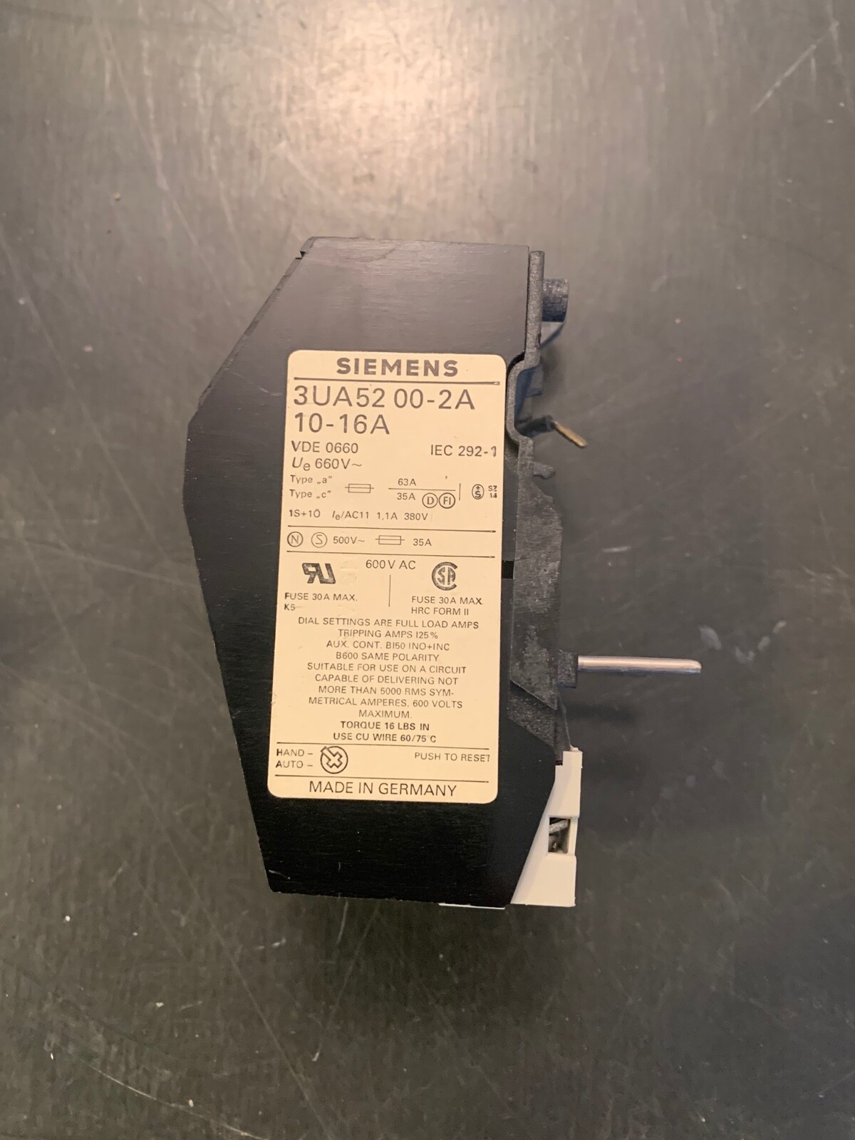 3UA5200-2A Siemens Overload Relay 10-16A | eBay