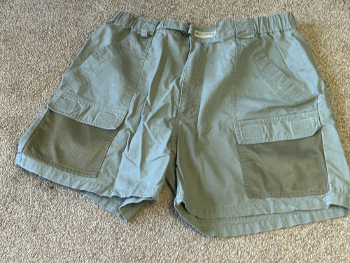 Columbia PFG Mens Half Moon Cargo Shorts Khaki Fishing Pockets LARGE | eBay