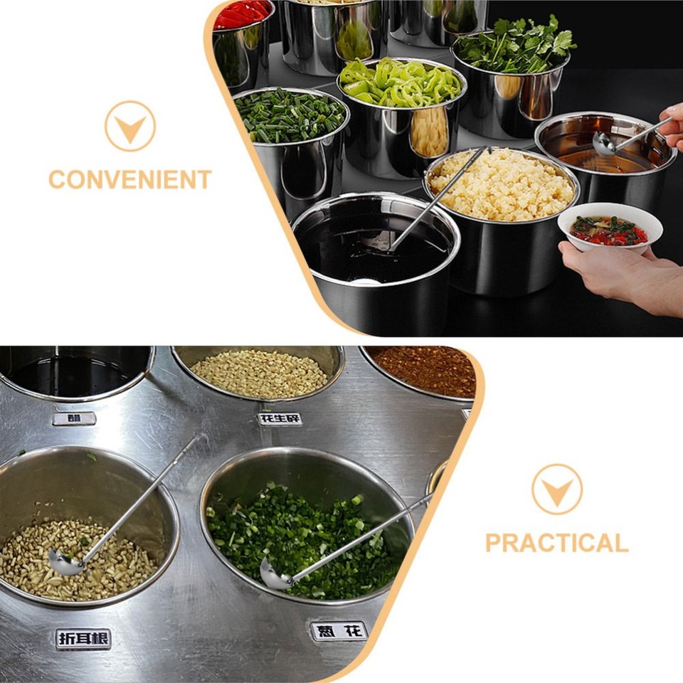 2 Pcs Stainless Steel Ladle Soup Set Measuring Spoon Small Ladles for ...