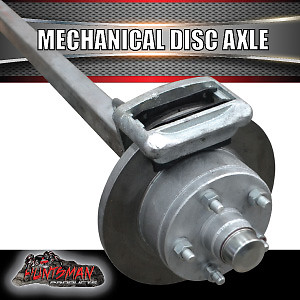Galvanised 40mm Square Mechanical Disc Braked Trailer Axle. 1000Kg 63 ...