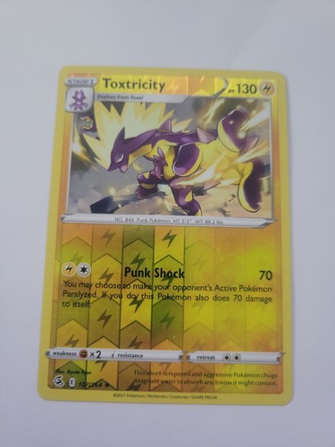 Pokémon TCG Toxtricity Fusion Strike 107/264 Reverse Holo Rare ...