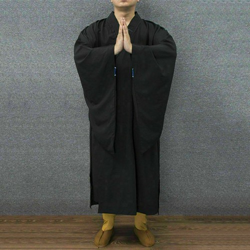 Men Buddhist Monk Dress Robe Shaolin Gown Frock Long Meditation Casual ...