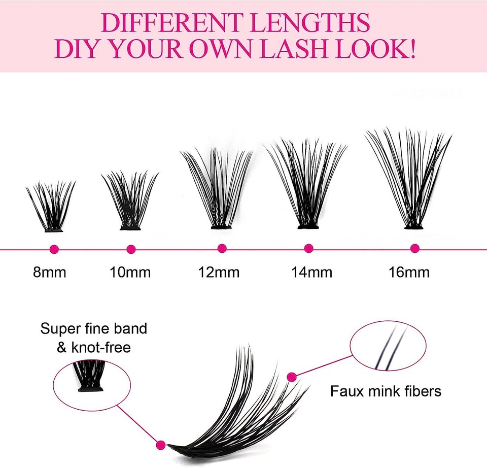 Fadvan Cluster Eyelashes Natural Curl Lash Individual Lashes Thick ...