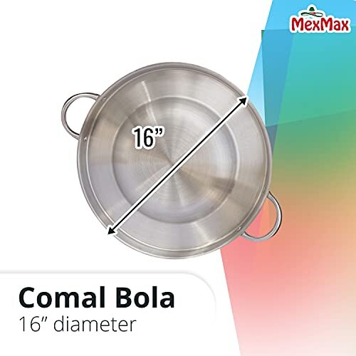 CHAMPS Stainless Steel Convex Comal Bola - Mexican Comal Frying Bowl ...