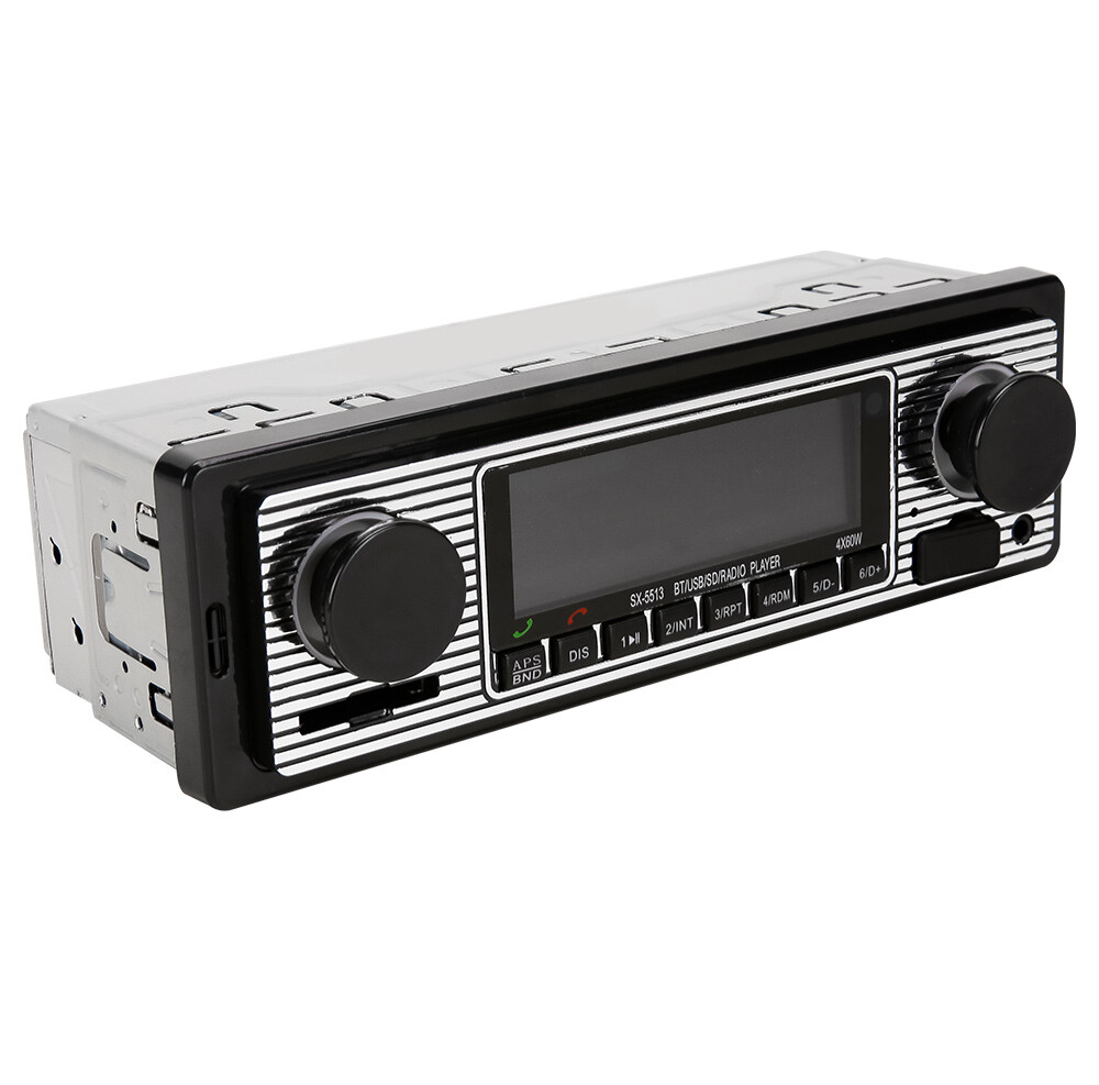 Car Stereo Radio Bluetooth Vintage Single Din Head Unit MP3 Player AUX ...