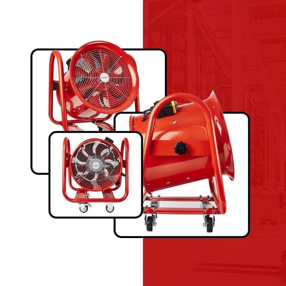 NEW Portable Ventilator Axial Blower Workshop Extractor Industrial Fan ...
