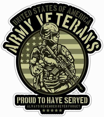 US Army Veterans Military Proud Served USA Car Bumper Vinyl Sticker ...
